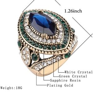 Jewelry | Women Ring Antique Gold Plated Turkish Gemstones | Poshmark